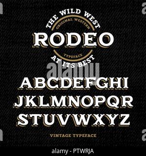Vintage western alphabet / Retro font in wild west style / Old West ...