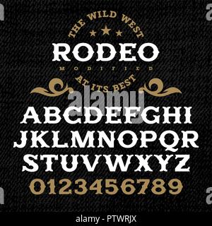 Vintage western alphabet / Retro font in wild west style / Old West ...