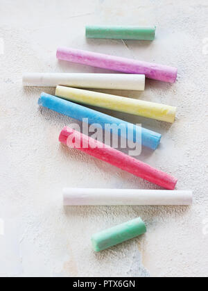 Chalks in variety of colors, isolated on white Stock Photo - Alamy