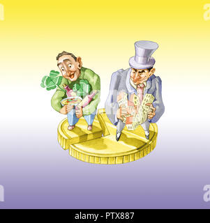 a separated coin in two different parts, the greatest belongs to a rich ...