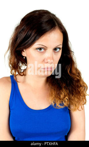 Negative human emotions, body language. Isolated studio shot. Young ...