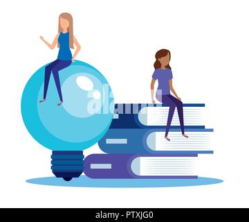 mini people with books Stock Vector Image & Art - Alamy