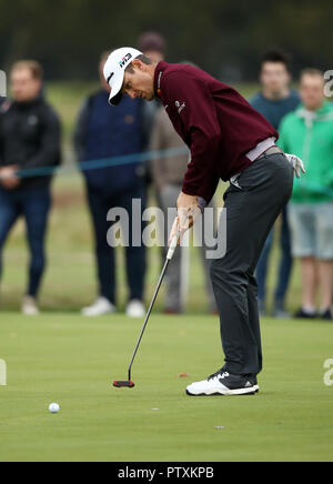 Walton Heath Golf Club, 11th October, 2018. Francesco molinari gets a ...