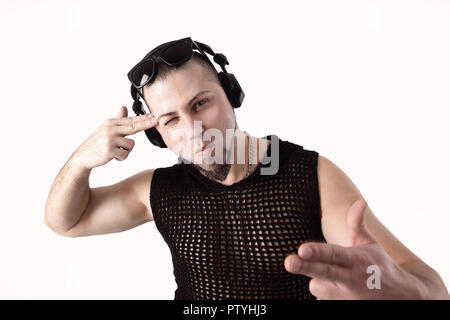 stylish young men of the rapper showing cool hand gesture Stock Photo ...