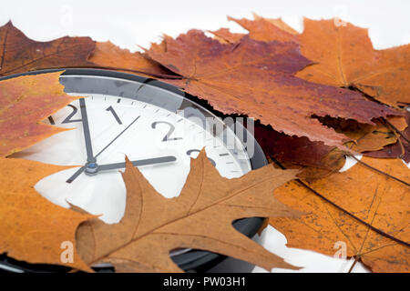 Daylight Saving Time. Wall Clock going to winter time. Autumn ...