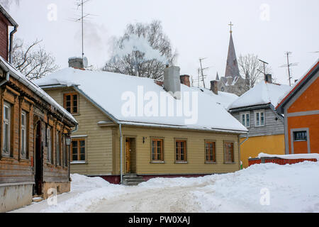 Winter in town. Cesis, Latvia Stock Photo - Alamy