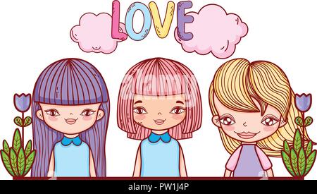 Little girls love cute drawings Stock Vector Image & Art - Alamy