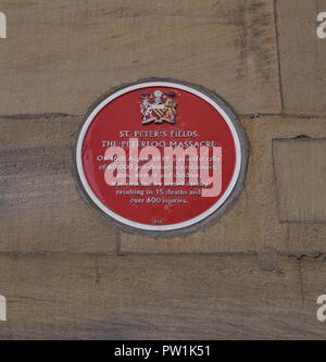 Peterloo plaque, Manchester Stock Photo - Alamy