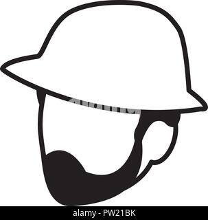 man wearing a hat over white background. colorful design. vector ...
