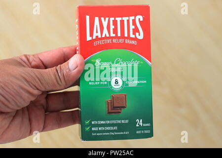 Laxettes Senna Chocolate squares Stock Photo - Alamy