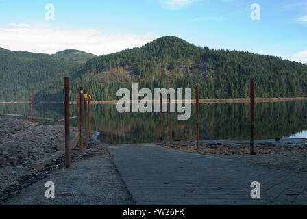Boat launch ramp in the winter at Stave Lake in Mission, British ...