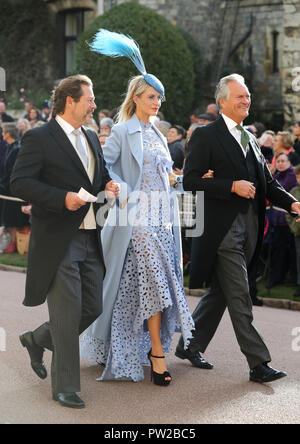 Princess Eugenie, Jack Brooksbank (centre) and Comedian Rory Bremner ...