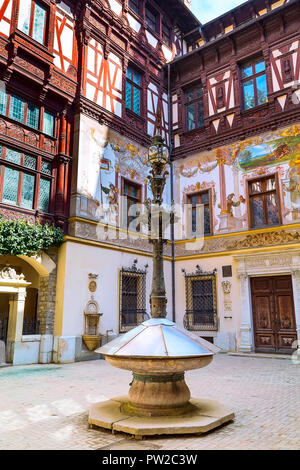 Sinaia, Romania - March 26, 2015: Details of the interior of Peles ...