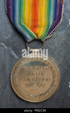 British Empire WW1 Victory Medal "The Great War for Civilisation 1914 ...