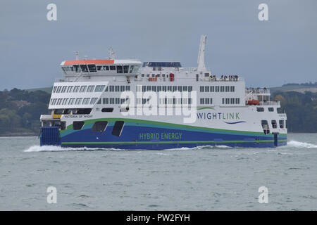Wightlink's latest hybrid fuel ferry the Victoria of Wight seen ...