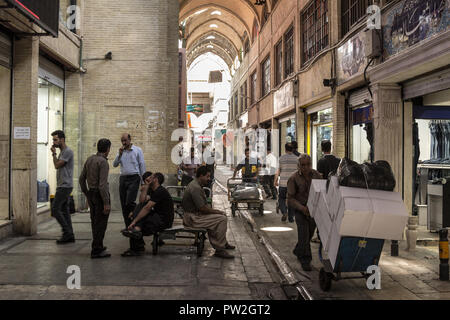 TEHRAN, IRAN - AUGUST 14, 2015: Street of the Tehran main bazar in the ...