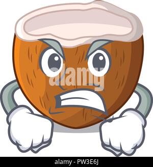 Isolated angry coconut cartoon Stock Vector Image & Art - Alamy