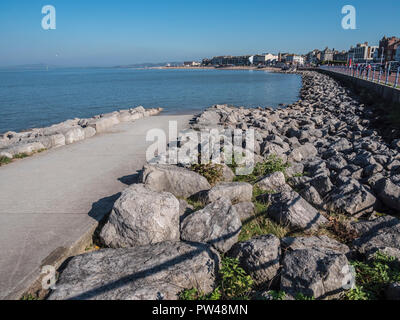 Sea defence boulders along Morecambe Promenade Stock Photo - Alamy