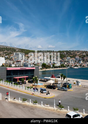 The port and ferry terminal, Saranda, Vlore County, The Republic of ...