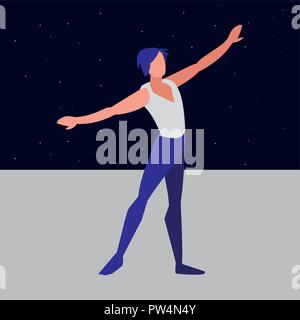 avatar ballet male dancer over white background, vector illustration ...