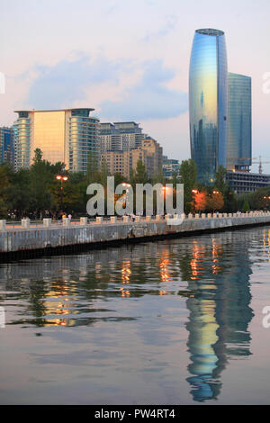 Azerbaijan, Baku, Bulvar, seashore promenade, Marriott Absheron, Port ...