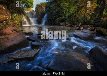 Penllergare Valley waterfall Stock Photo - Alamy