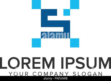 Abstract T letter logo. T dot letter logo where pixel are flying with ...