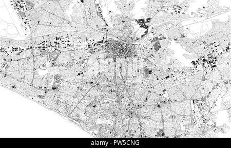 Vector map of Lima city. Urban grayscale poster. Road map image with ...
