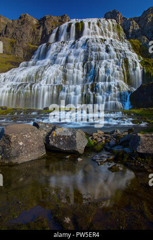 Sunny beautiful landscape of Upper Falls View in Yellowstone National ...