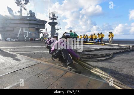 The US aircraft carrier USS Formidable on fire after a kamikaze attack ...