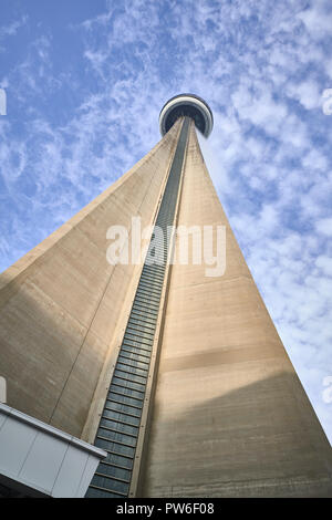 CN Tower and modern skyscrapers in Financial District, Toronto, Ontario ...