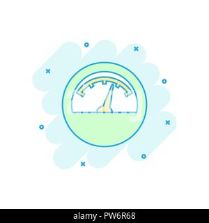 Vector cartoon electric meter icon in comic style. Power meter sign ...