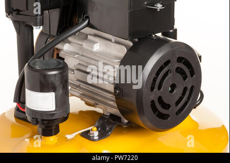 closeup details of automatic water pump isolated over white background ...
