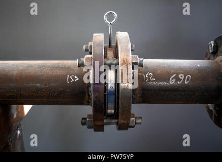 Flanged connection on pipe Stock Photo - Alamy