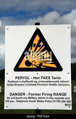 Danger military firing range, do not touch explosive debris warning ...