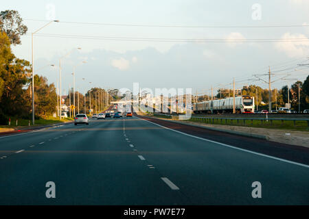 Perth Western Australia Highway 2 Mitchell Freeway entering Perth Stock ...