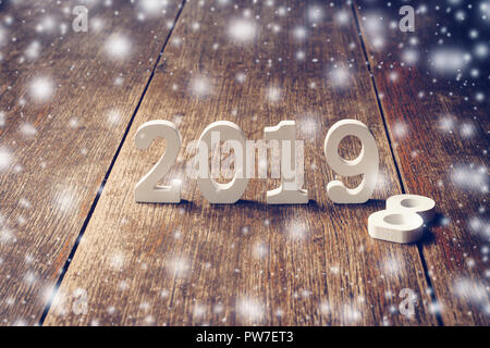 2019, vintage numbers on grunge textured colorful background Stock ...