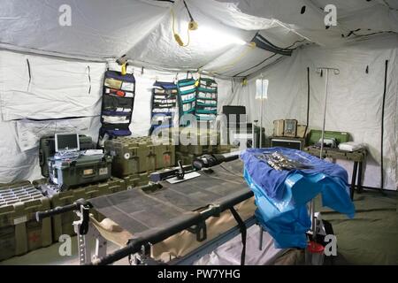 Interior of the Shock Trauma Platoon (STP) Field Surgical Tent at the ...