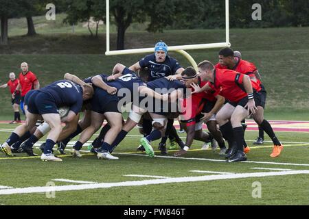 U.S. Marines assigned to the All Marine Rugby Team stand together ...