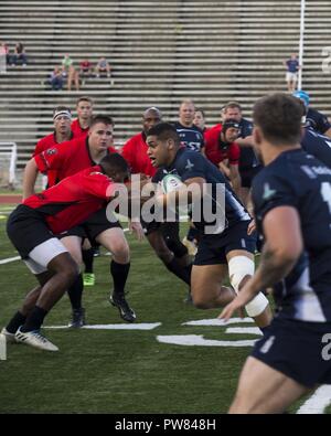 U.S. Marines with the USMC Rugby Team, play a scrimmage game on Marine ...