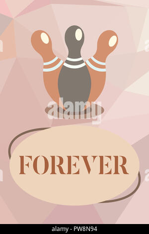 Writing note showing Forever. Business photo showcasing Everlasting ...