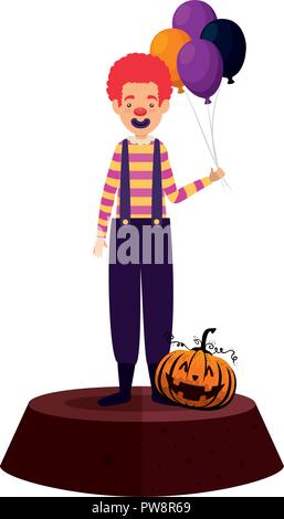 clown halloween costume with balloons helium Stock Vector Image & Art ...