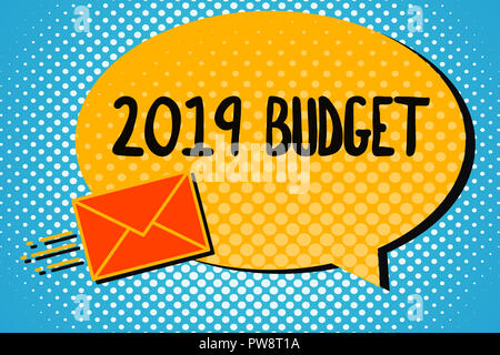 Handwriting text Budget 2019. Concept meaning New year estimate of ...