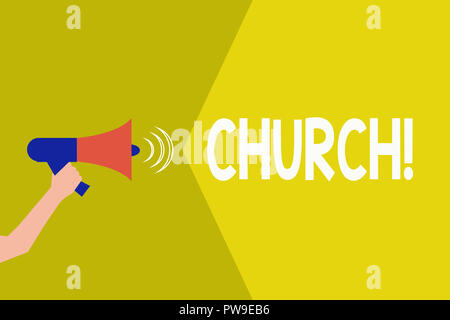 Handwriting text Church. Concept meaning Building used for public ...
