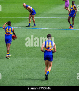 West Coast Eagles team footballers goalposts big screen at 2018 AFL ...