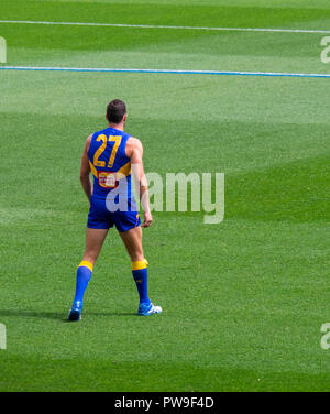 Jack Darling of the West Coast Eagles is tackled by Mark Jamar of ...