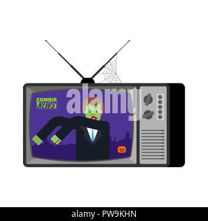 Horror news old tv. Terrible broadcasting journalist. Angry clown ...