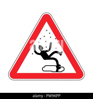 Caution watch for ice vector sign. Slippery Ice Warning sticker label ...