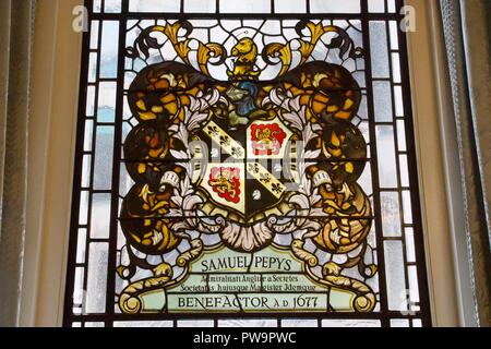 The Samuel Pepys stained glass window at Livery Hall, the Clothworkers ...