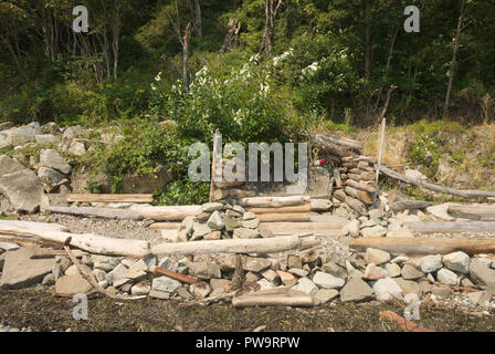 A beach shelter at Stave Lake, Mission, British Columbia, Canada Stock ...